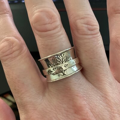 Tree of Life Ring, Spinner Ring, Sterling Silver Ring for Women, Nature ...