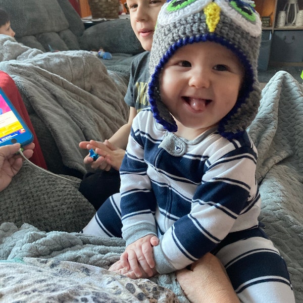 Crochet Mr or Mrs Seahawk Hats - Mohawk or Ponytails - Baby to Adult ...