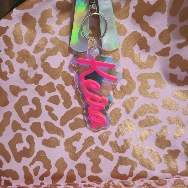 Confetti Glitter Name Keychains / Personalized Backpack Tag / Purse ...