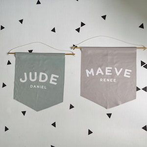 Custom Retro Name Banner Custom Pennant Personalized Name - Etsy