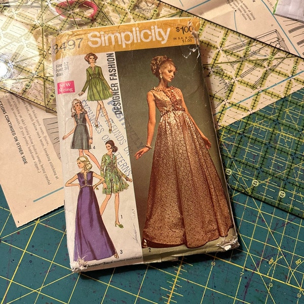 70s Vogue 2460. 32, 34 Bust. Puff Sleeve Bridesmaid Cottage Core ...