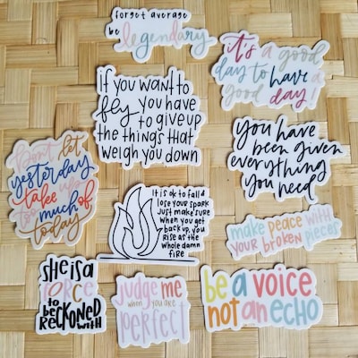 Self Care Sticker Positive Decals Mental Health Quote Stickers - Etsy