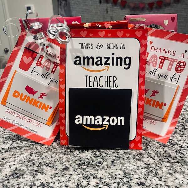 Teacher Valentine's Gift - Amazon Gift Card Holder - Printable ...