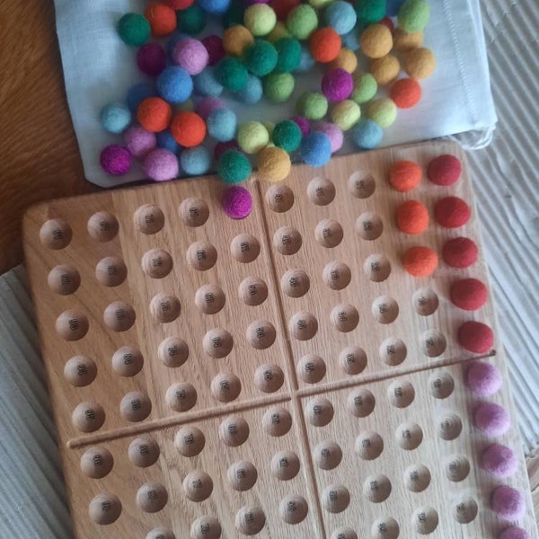 Montessori Hundred Board With Numbers 1-100 Gift for Kids Learning ...