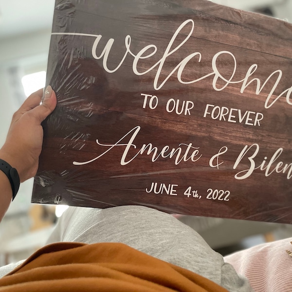 Wooden Wedding Welcome Signs, Bridal Shower, Painted on Canvas, Rustic ... Wooden Wedding Welcome Signs, Bridal Shower, Painted on Canvas, Rustic ...
