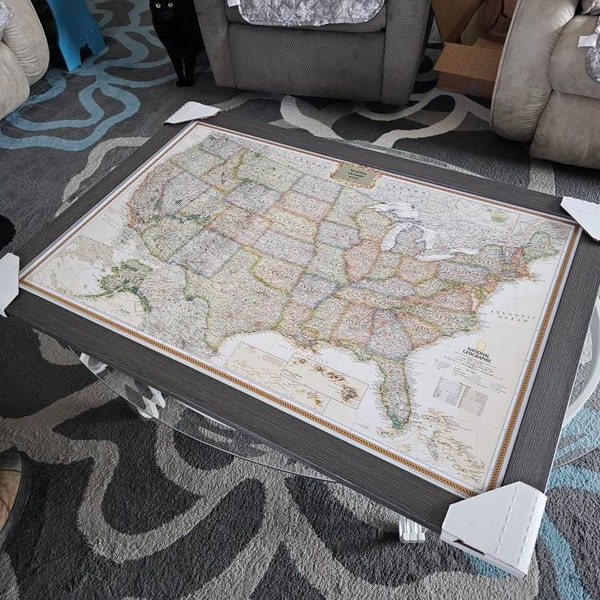 Personalized Executive US Travel Map With Pins and Frame -push Pin ...