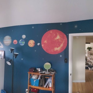 Full Sun & Planets Wall Stickers Set, Solar System Kids Room Decor or ...