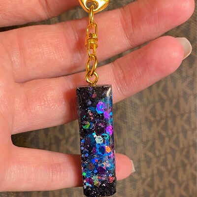 Custom Initial Keychain Marble Letter Keychain Resin - Etsy