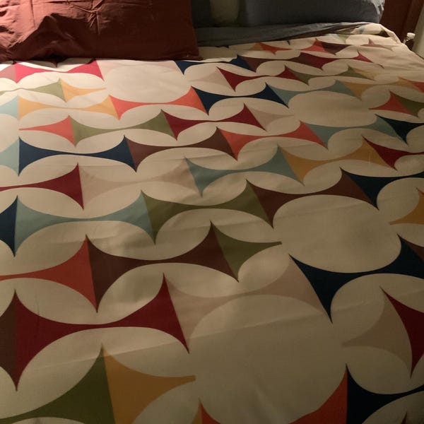 Retro MCM Duvet Cover, Mid Century Modern Bedding, Vibrant Geometric ...