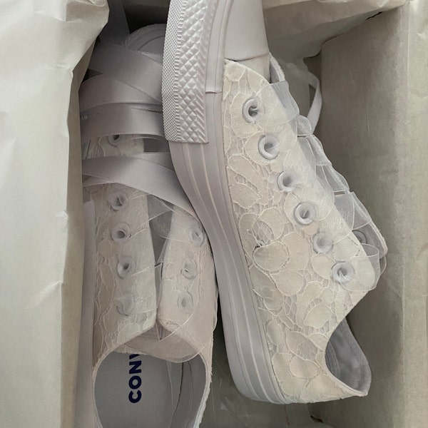 Personalized Ivory Wedding Converse for Bride, Personalised Custom ...