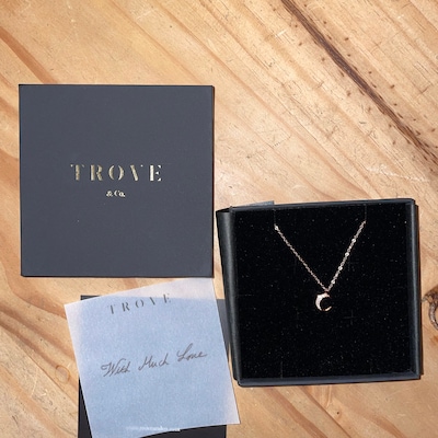 Twisted Crescent Moon Necklace in 14K Gold Vermeil, 14K Rose Gold ...