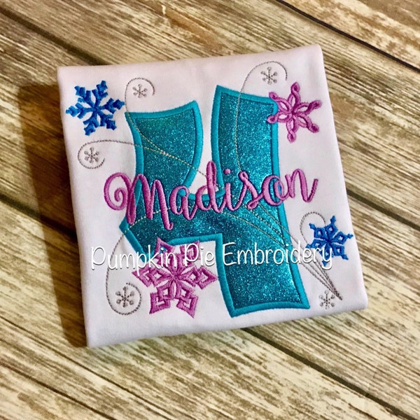 BX Snowflake Numbers Set Birthday Applique Machine Embroidery Design ...