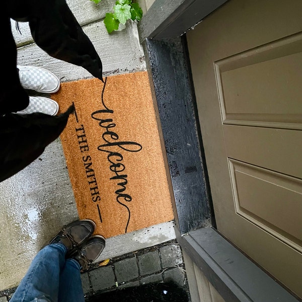 Personalized Door Mat, Custom Doormat, Personalized Welcome Mat, Last ...