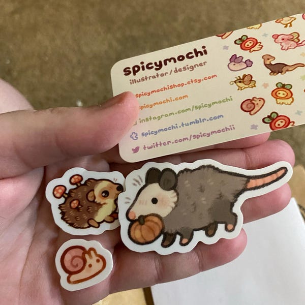 Pumpkin Possum Sticker, Gift for Possum Lover Sticker, Cute Halloween ...