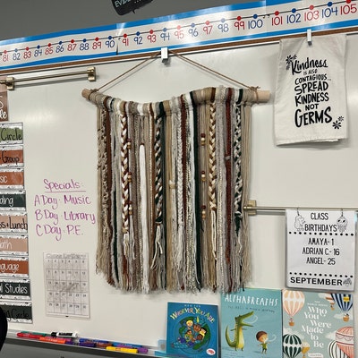 BOHO NEUTRAL Classroom Number Line Display With Negatives Neutral ...