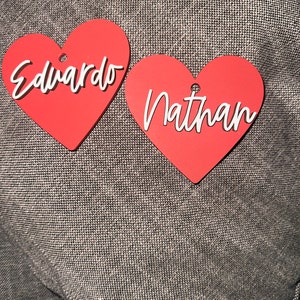 Valentine's Day Name Tags / Wooden Heart Name Tags / Wooden Name Labels ...