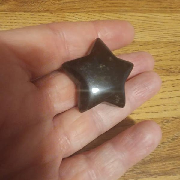 Obsidian Star Gemstone – Star Obsidian Charm – Obsidian Carving Star ...