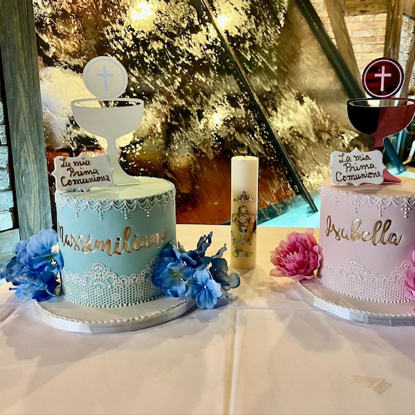 Personalized Chalice Cup Cake Topper Custom Name Cake Charm Laser Cut ...