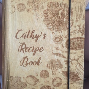 Personalized Wooden Recipe Book Binder Custom Journal Cookbook | Etsy