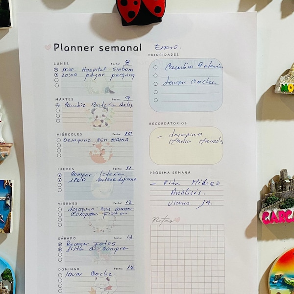 SPANISH Plan Semanal, Lindo Planner Semanal, Lindo Animal, Planificador ...