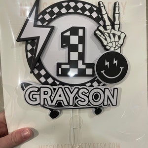 Skateboard Cake Topper Skateboard Party Decorations Checkered Cake ...