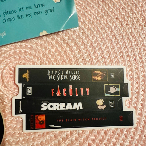 90s Horror Movie VHS Stack Sticker Halloween Stickers - Etsy