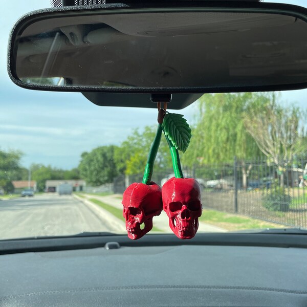 Cherry Skull Fruit Keychains| 5" Skull Accessories for Car Mirrors ...