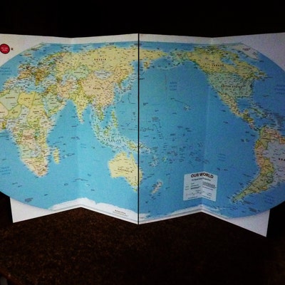 Upside Down World Map Equal Area Projection South is up Like the Peters ...