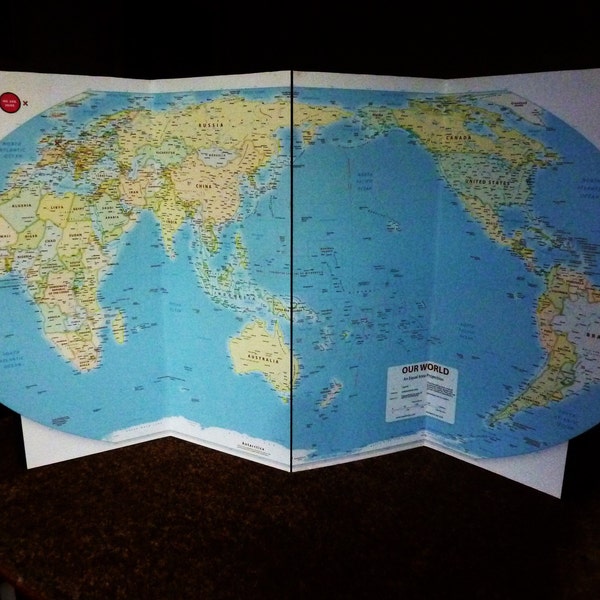 Upside Down World Map: Equal Area Projection, Accurate Detail - Etsy