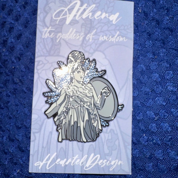 Athena Silver Enamel Pin! Greek God Enamel Pin - Etsy