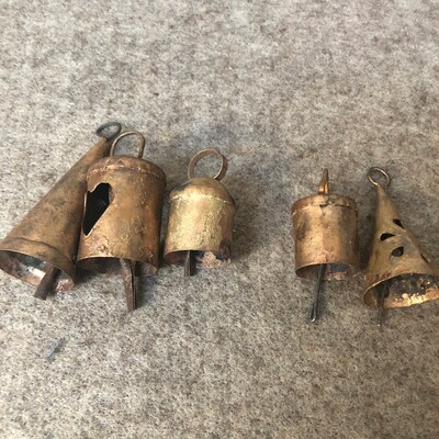 SPIRIT BELLS-5 Various Shapes in Gold-recycled Iron Sheet Metal Bells ...
