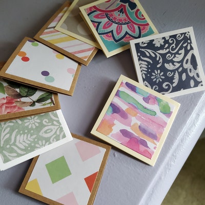 2 X 2 Mini Note Cards / Mini Fold Cards / Thank You Enclosures / Mini ...