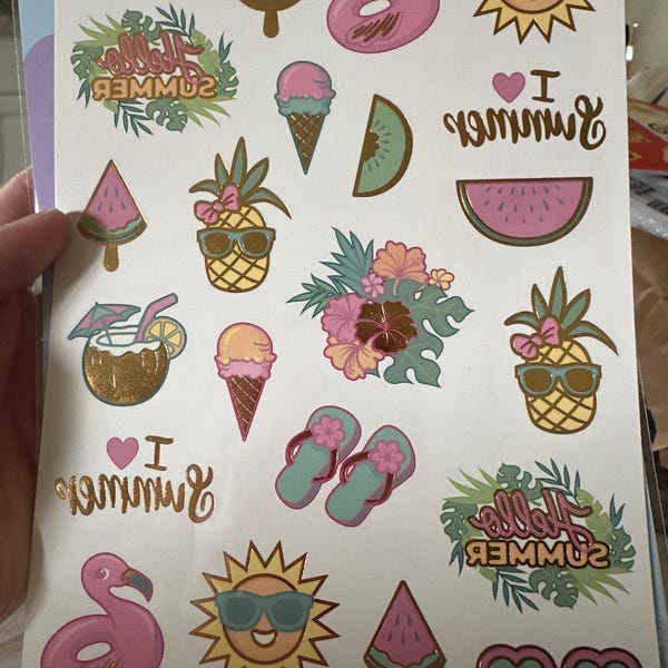 Summer Pool Party Temporary Tattoos for Kids - Glitter Styles ...