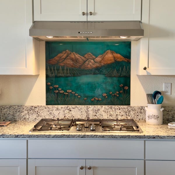 Majestic Mountain Escape Backsplash for Kitchen, Wildflower Kitchen ...