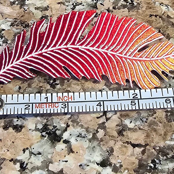 Red Feather Brooch, Stainless Steel, Enamel Pin, Feather Pin, Enamel ...