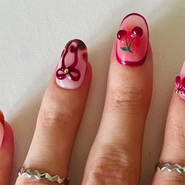 Wedding Nails ,my Neighbor Totoro Nails Hand Painted Nail,custom Press ...