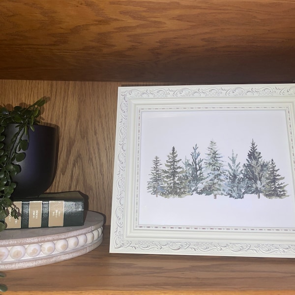 Christmas Tree Print | Winter Landscape | Pine Tree Art | Farmhouse ...