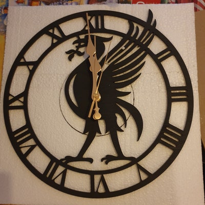 Liverpool Wood Wall Clock, Liverbird, Wall Art Decor, Wood Non-ticking ...