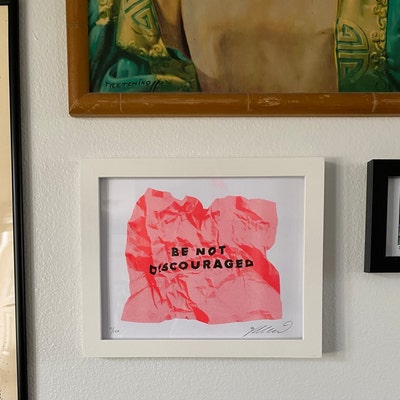 Be Not Discouraged Risograph Illustration Art Print UV Ink - Etsy