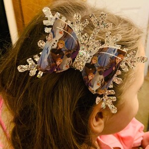 Digital SVG, DXF, PDF Winter Queen Hair Bow Template, Snowflake Bow ...