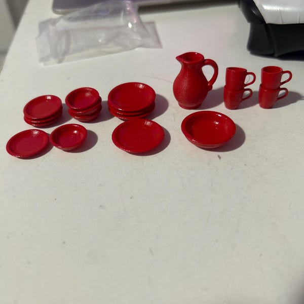 Dollhouse / Miniature Classic Dinnerware Dishes - Two Sizes for 1:12 ...