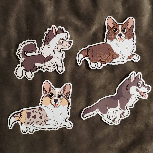Cardigan Corgi Sticker || Chibi Puppy Dog, Vinyl, Hand Drawn ...