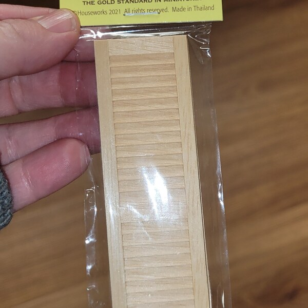 Dollhouse Miniature Shutters Louvered 1 Pair Unfinished Wood 1:12 Scale ...