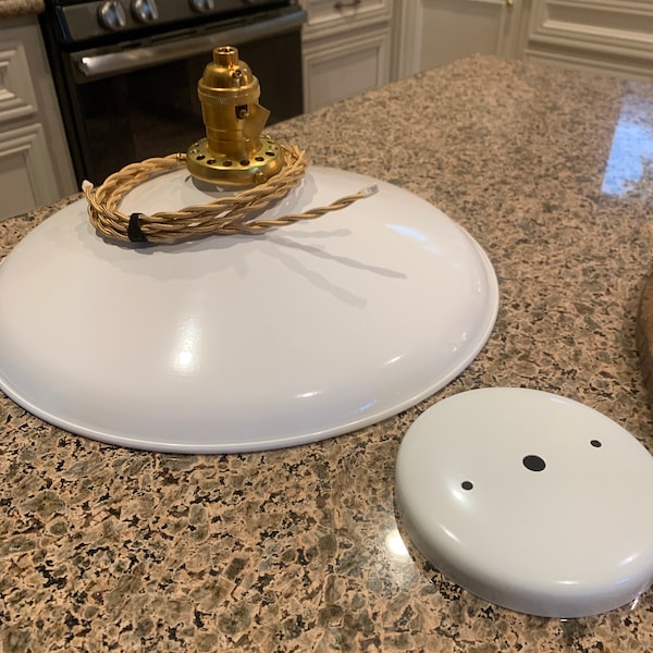 Porcelain Enamel Shade: 14" Rounded Metal Design, Choose Color - Top ...