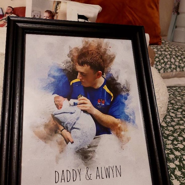 Fathers Day Gifts, Custom Portrait, Family Portrait, Portrait From ...