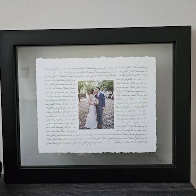 Wedding Vows With Photo, Wedding Vows Print, Our Vows Custom Framed ...