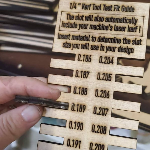 Kerf Tool Test Fit Guides for Laser Designs in 1/8" (3mm) or 1/4" (6mm ...