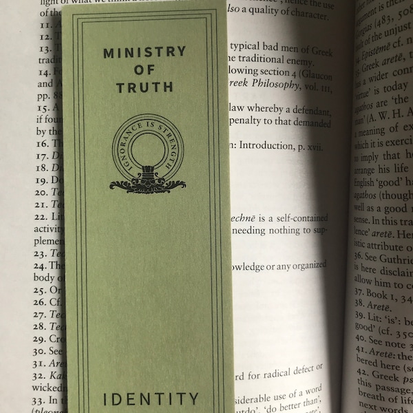 George Orwell's 1984 Bookmark - Winston Smith's Employee ID - Etsy