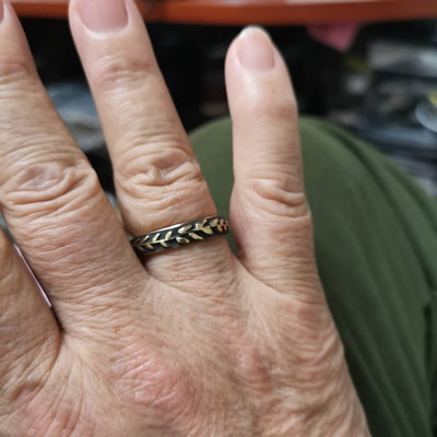 BEADED ROMAN RING 2 Thin Bronze Ring Mens or Womens Bronze - Etsy