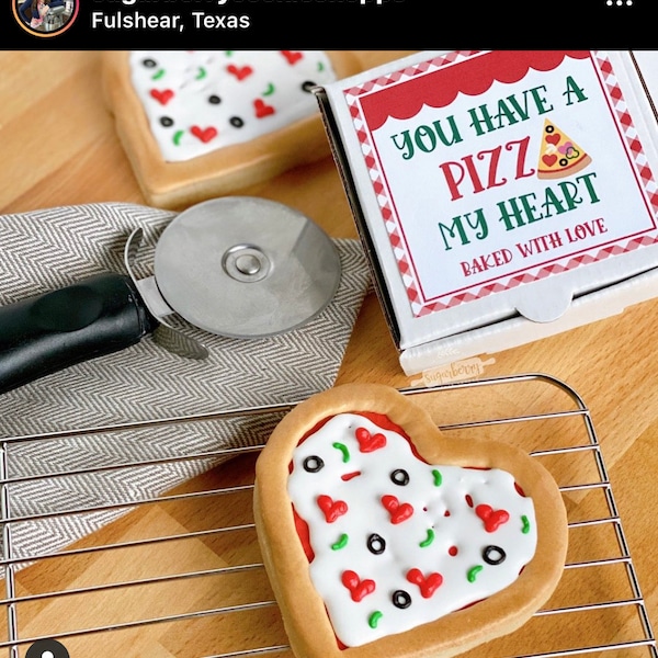 Instant Download Valentine Mini Pizza Cookie Label, You Have a Pizza My ...